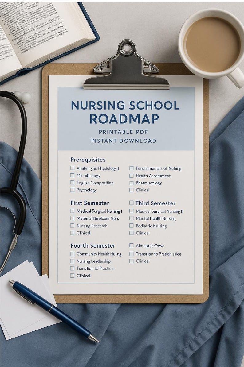 Nursing School Roadmap Checklist – Track Your Journey From Prereqs to Licensure - Etsy