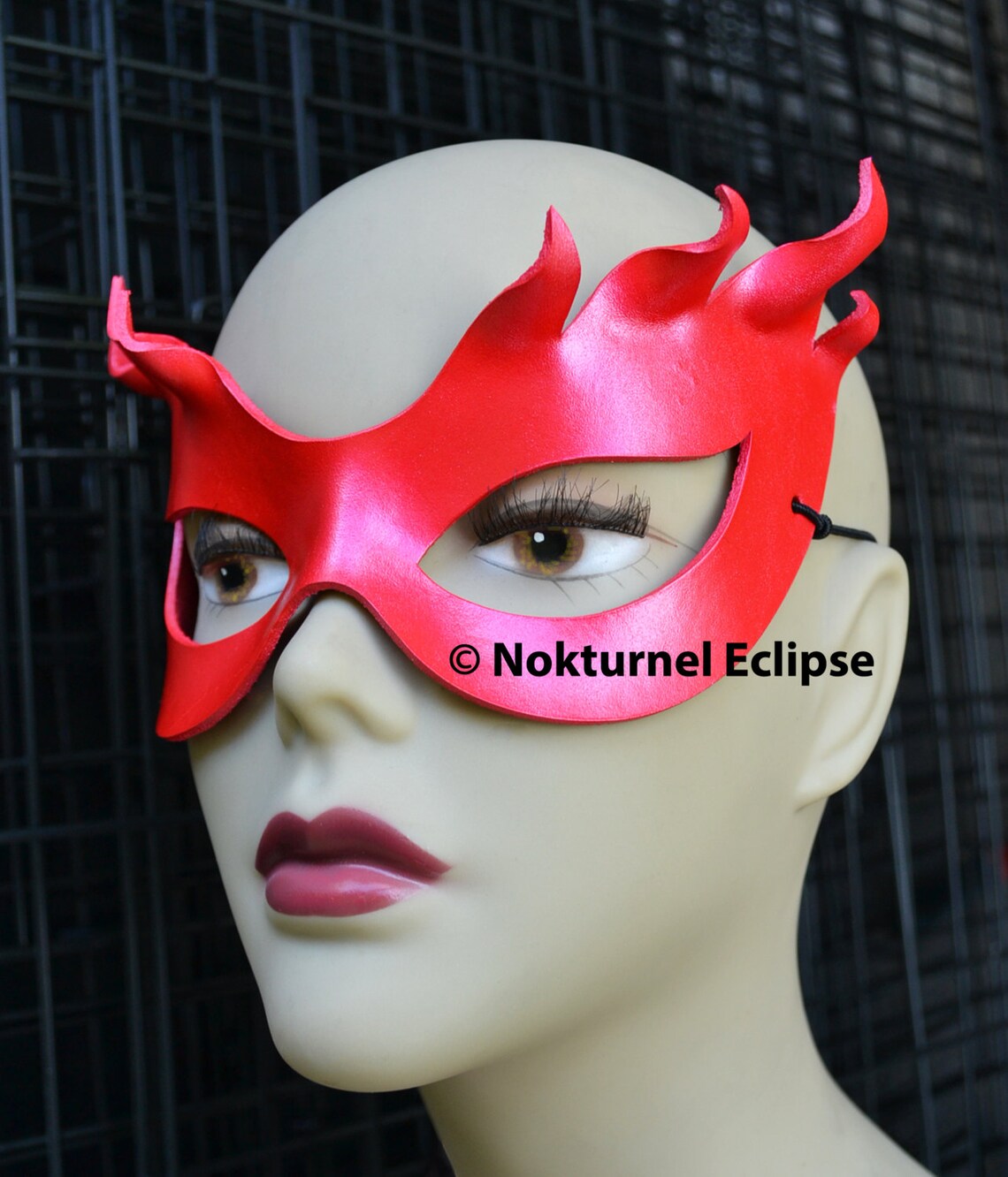 Poison Ivy Red Leather Mask Superhero Batman Female Villain | Etsy