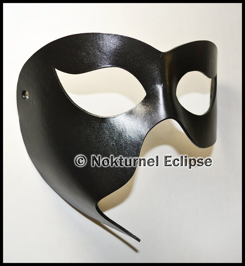 Black Face Leather Mask Phantom of the Opera Halloween Costume | Etsy