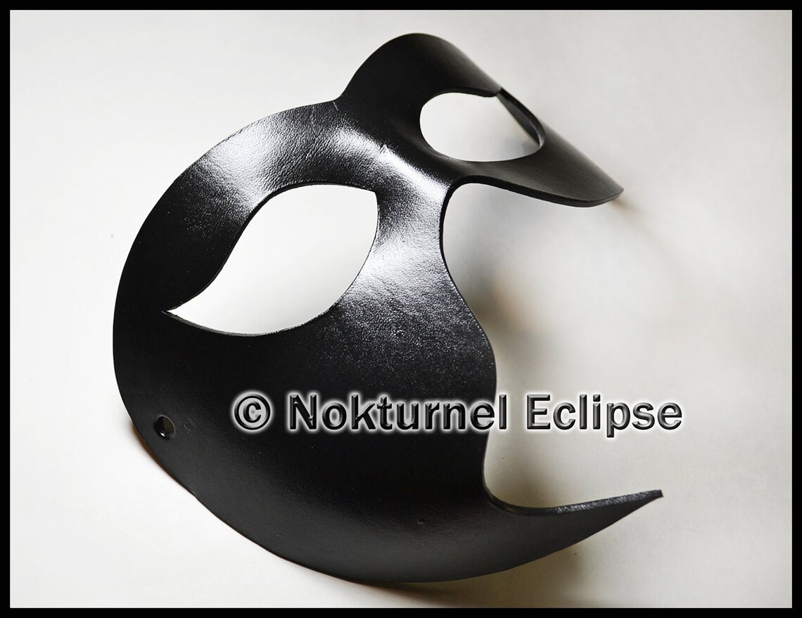 Black Face Leather Mask Phantom of the Opera Halloween Costume | Etsy