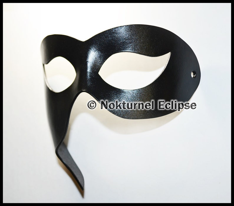 Black Face Leather Mask Phantom of the Opera Halloween Costume | Etsy