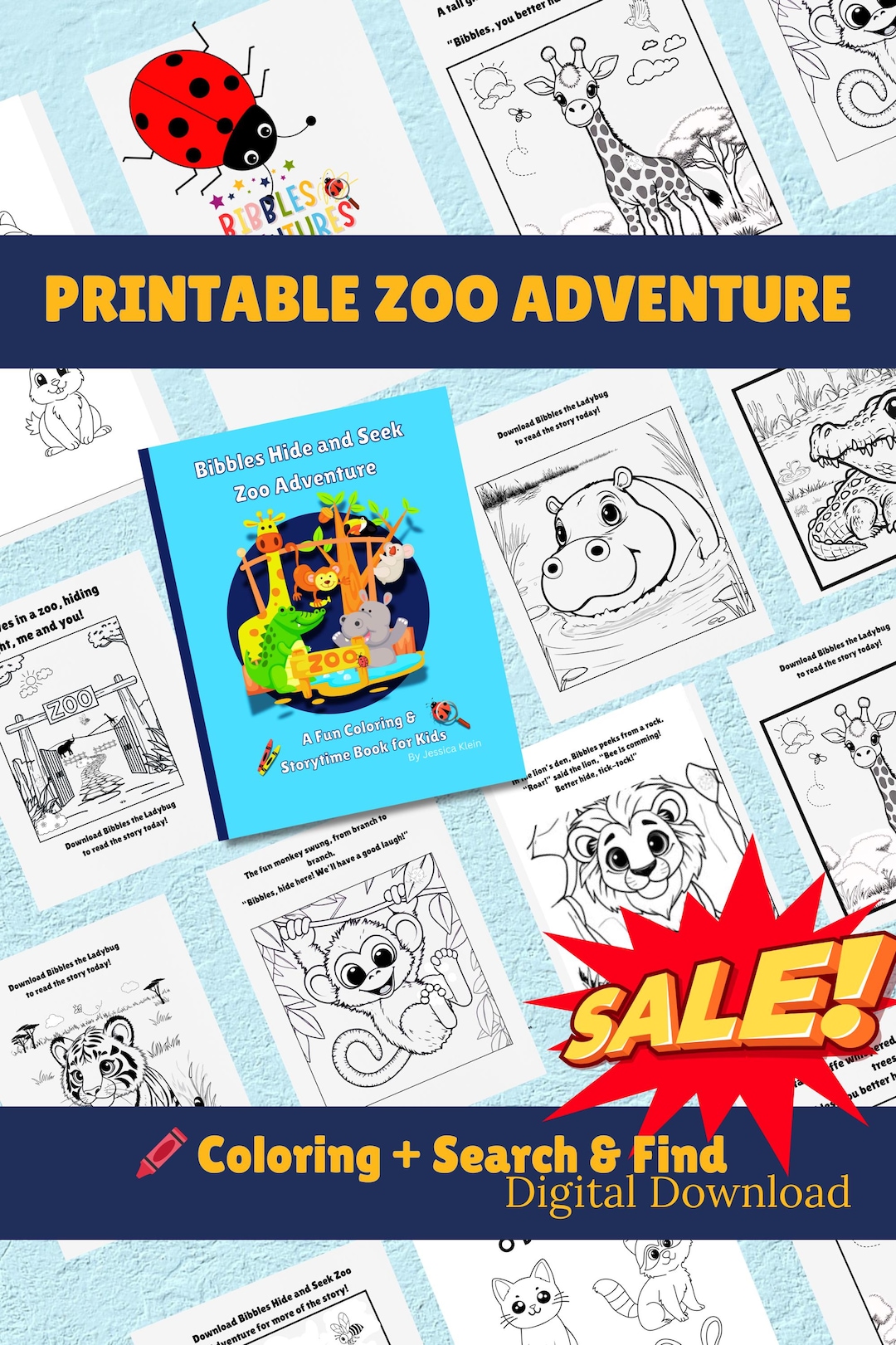 Zoo Coloring Seek and Find Printable for Kids – Summer Activity Packet ...