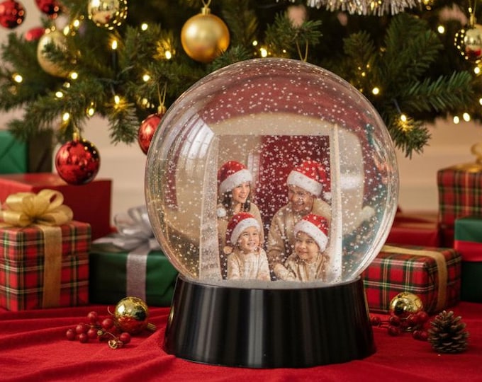 Custom Photo Snow Globe Personalized Christmas Family Picture Portrait ...