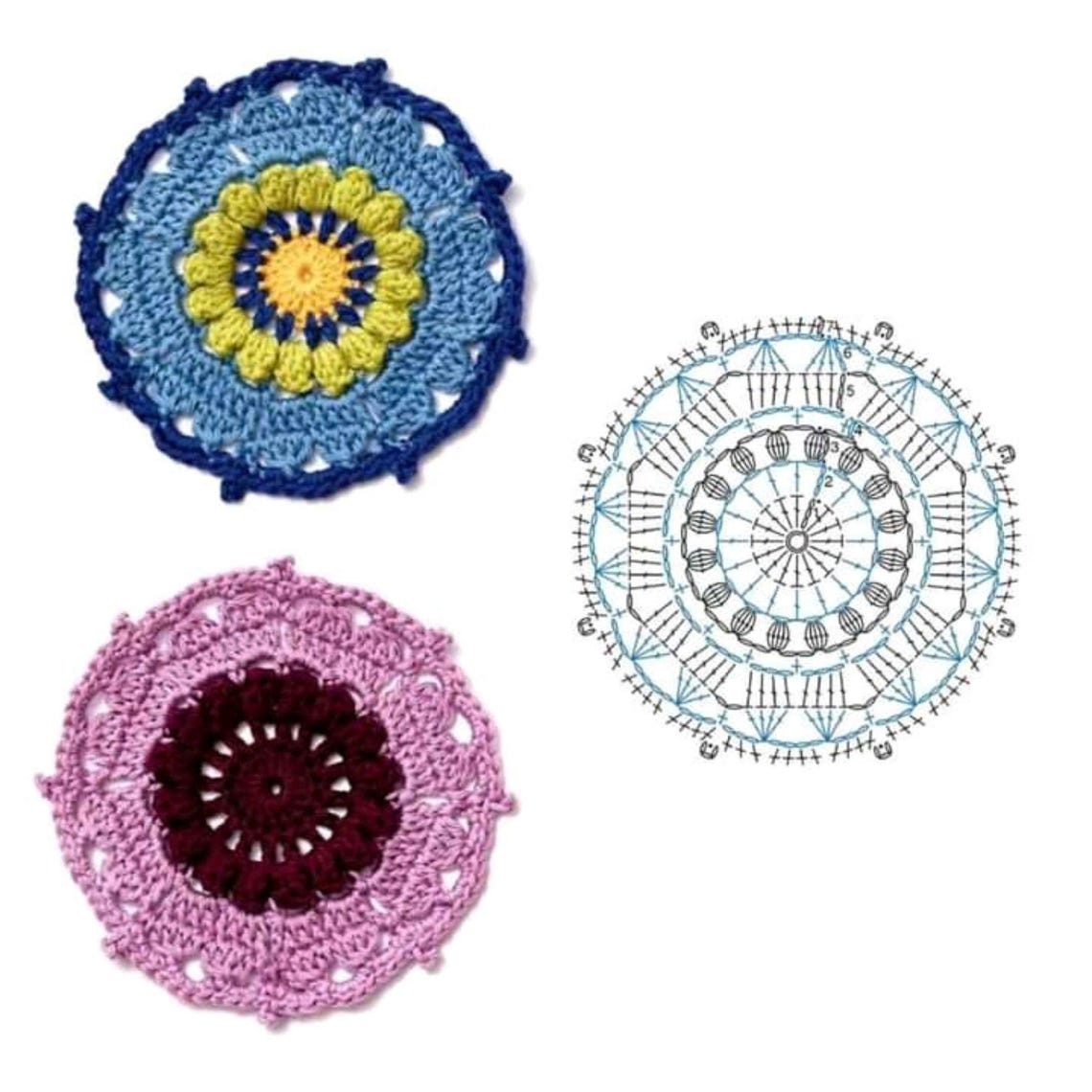 100 Crochet & Knit Flower Patterns Bundle | Floral Motifs, Appliques ...