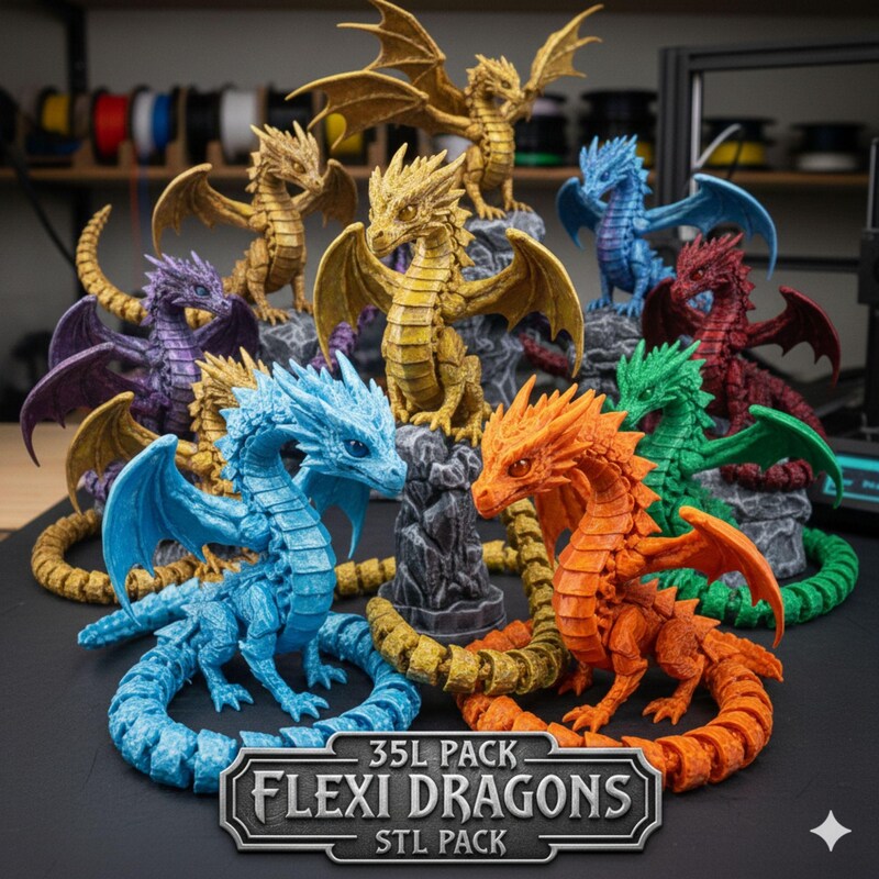 Articulated Dragons 3d Print Files - Etsy