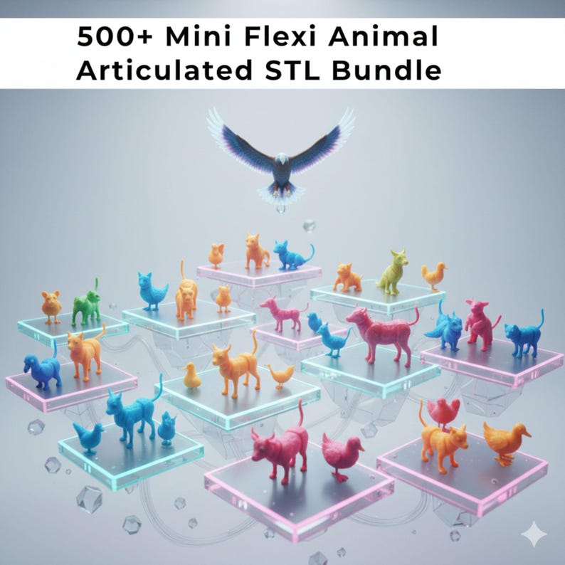 500+ Flexi Animals Articulated 3D STL Bundle Flexi Pets Pack Instant ...