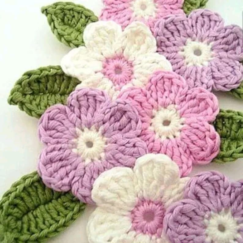 100 Crochet & Knit Flower Patterns Bundle | Floral Motifs, Appliques ...