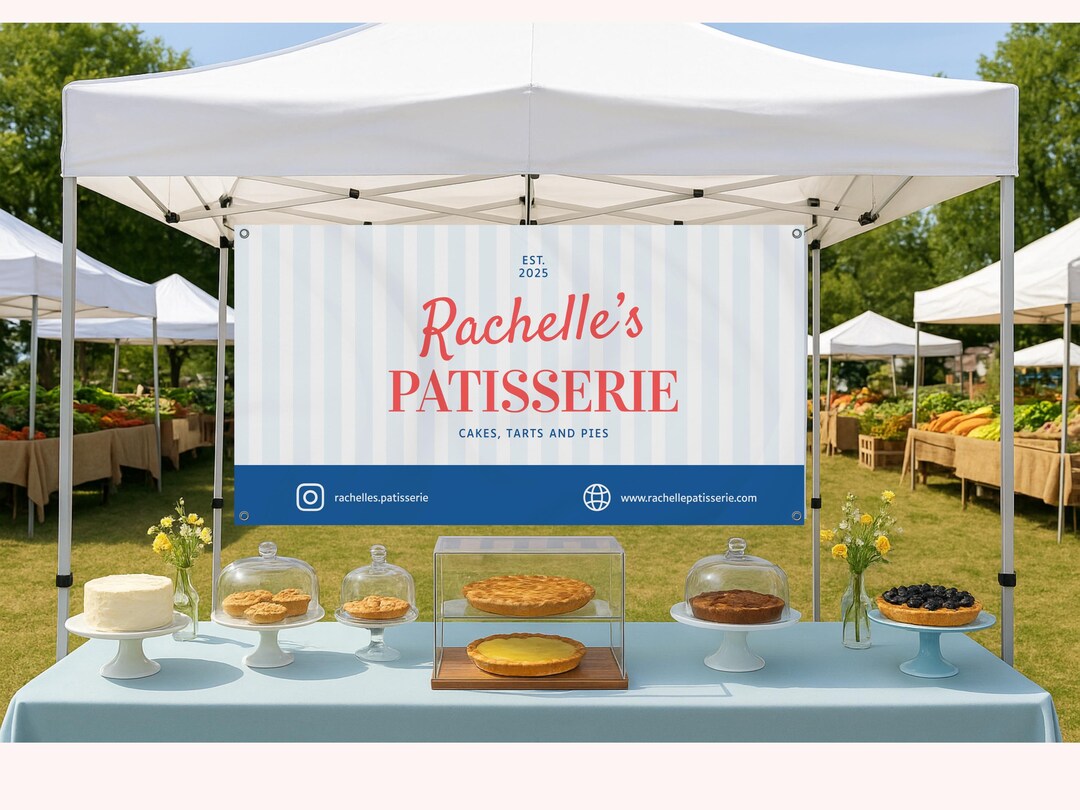 Personalized Market Tent Banner: Blue Coral Storefront Design (digital ...