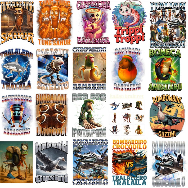 Italian Brain Rot Characters - Etsy