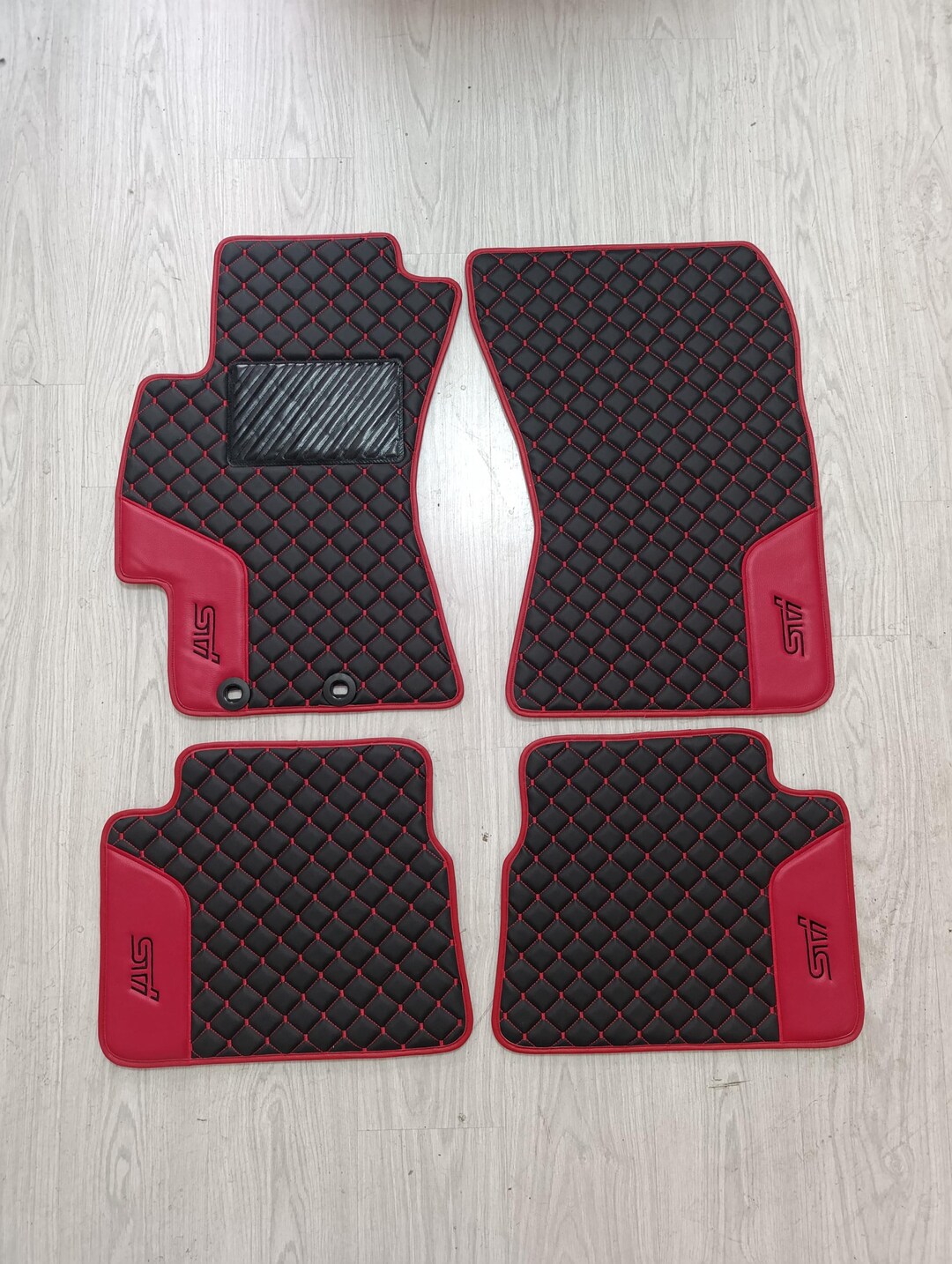 Subaru Impreza WRX STI Compatible Custom Leather Floor Mats, Diamond ...