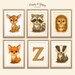 Woodland Nursery Prints | Woodland Animal Alphabet & Baby Wall Art ...