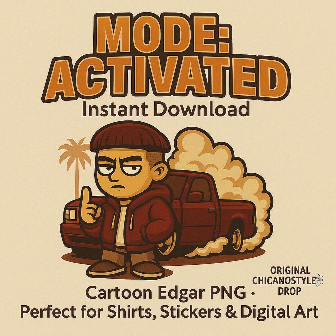 Edgar Cuh – 2 DIGITAL STICKERS PNG | Cartoon Chicano Art for Shirts ...