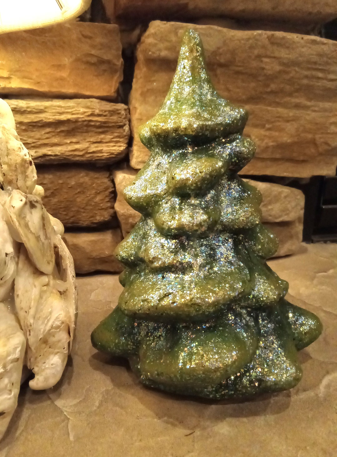 Coastal Paper Mache Green Evergreen Tree. 7 Inches Tall. Plenty of ...