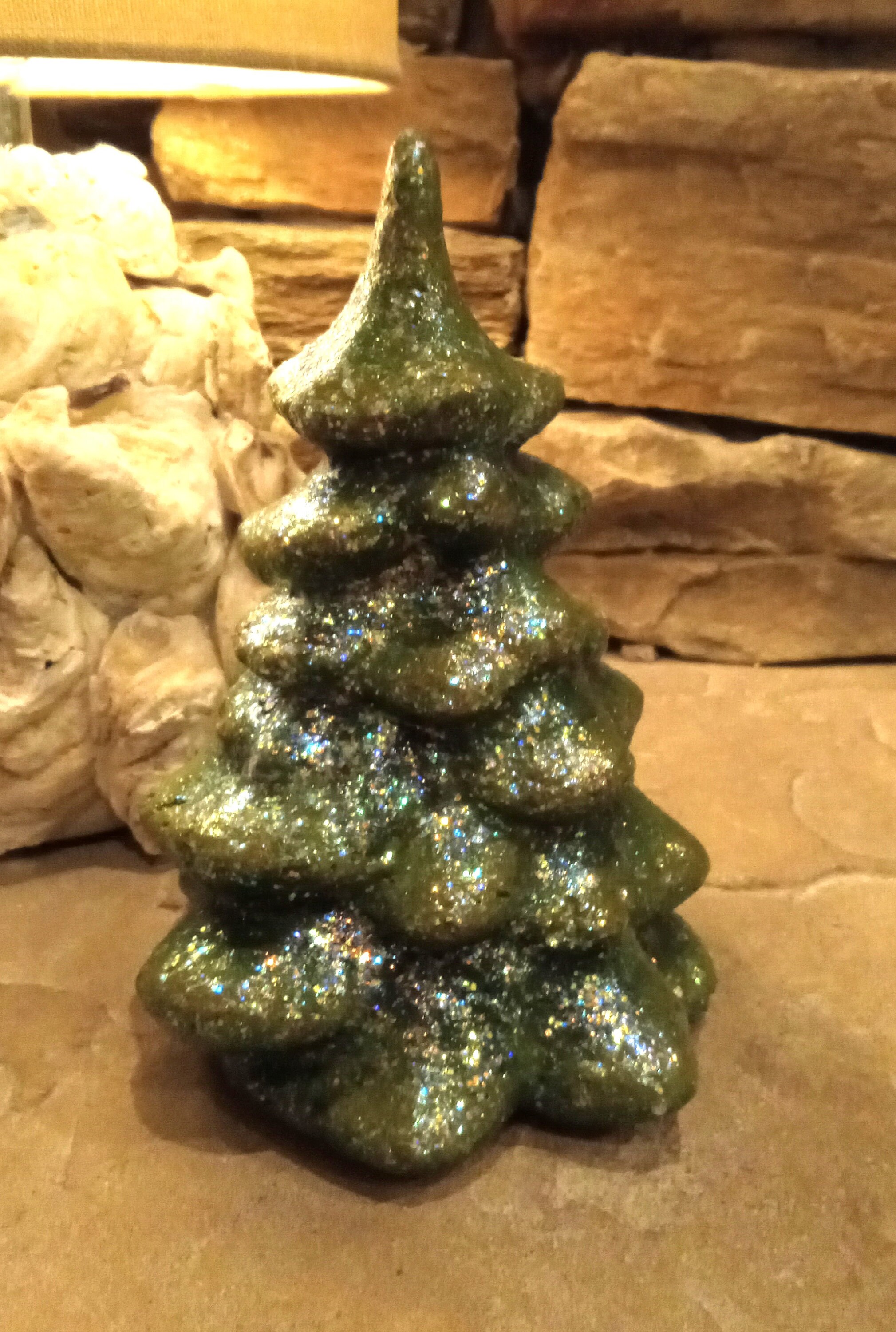 Coastal Paper Mache Green Evergreen Tree. 7 Inches Tall. Plenty of ...