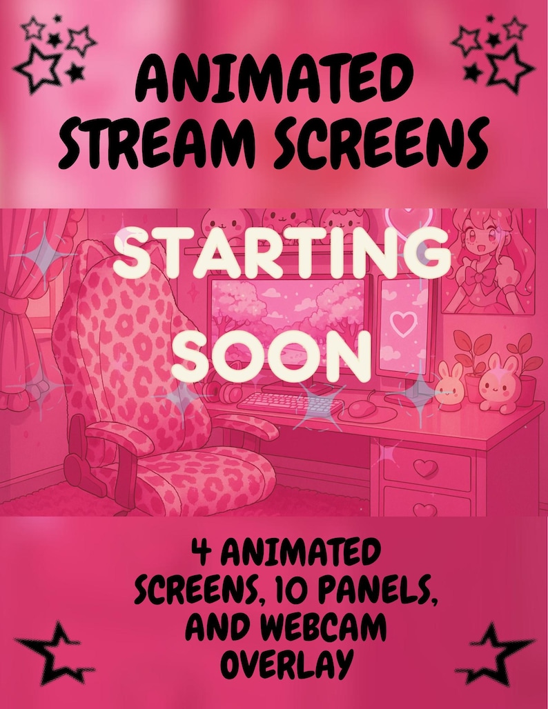 Hot Pink Y2K Stream Screens and Panels - Etsy