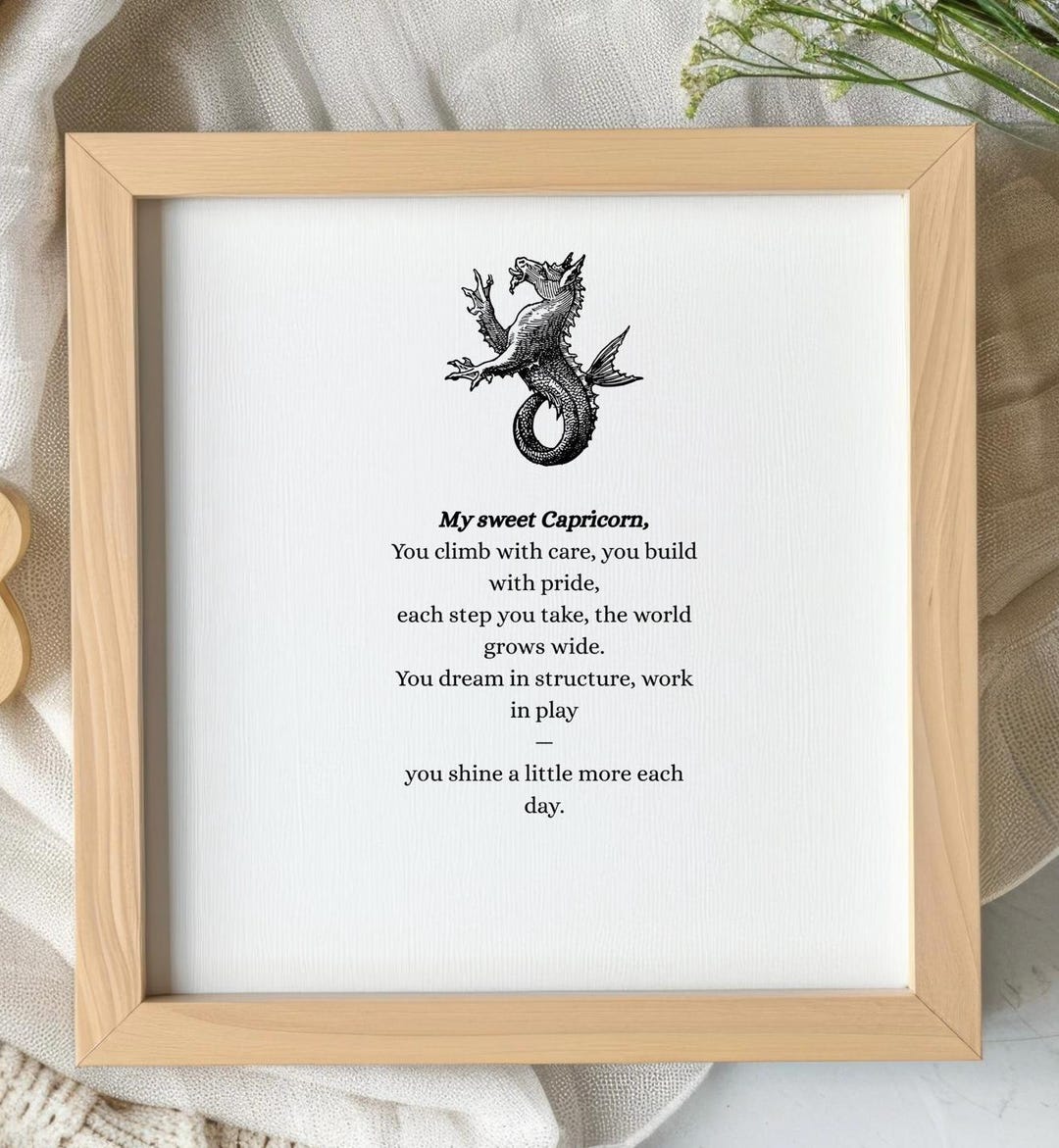 Capricorn Zodiac Printable Poem | Baby Room Wall Art | Capricorn Baby ...