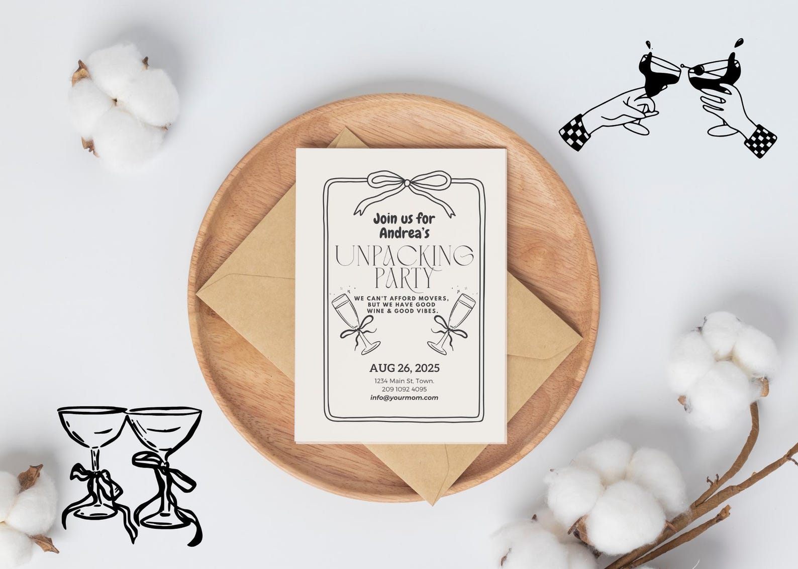 Editable Unpacking Party Invitation Template | Housewarming Party Canva ...