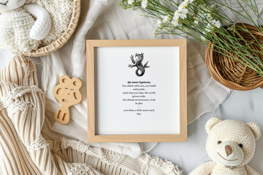 Capricorn Zodiac Printable Poem | Baby Room Wall Art | Capricorn Baby ...