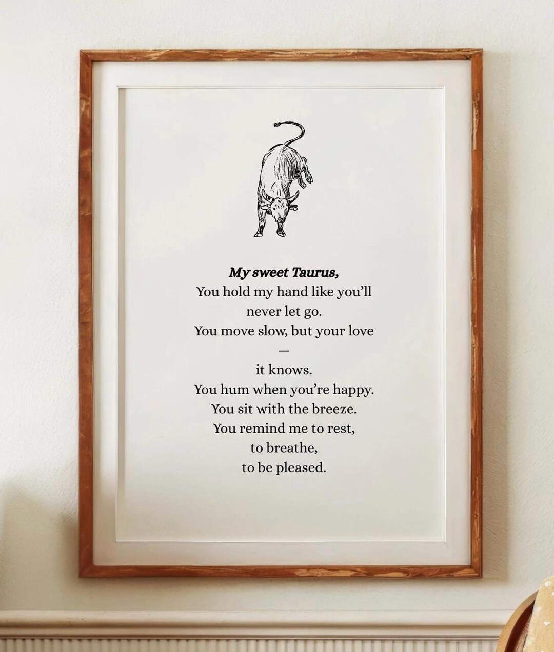 Taurus Zodiac Poem Print | Printable Nursery Wall Art | Taurus Baby ...