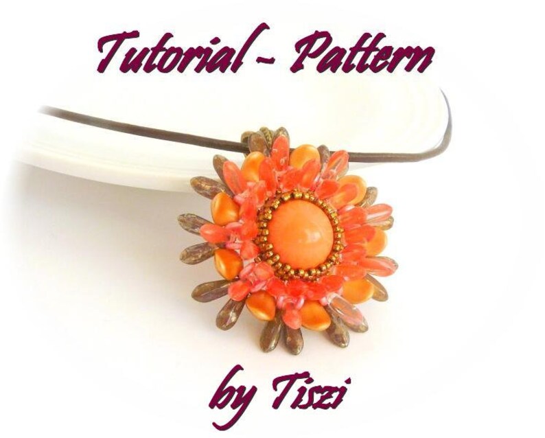 Beading Pattern, Tutorial of Beaded Pendant Chrysanthemum With Daggers ...