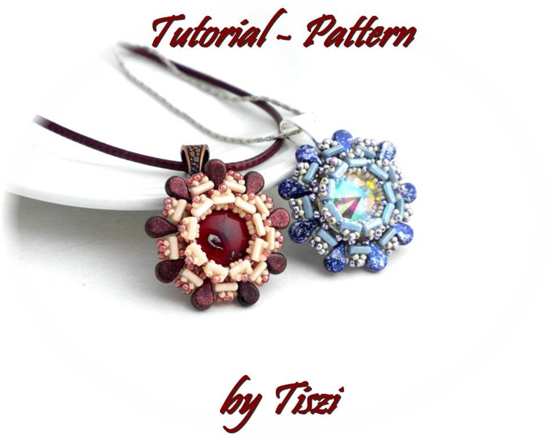 Beading Pattern, Tutorial for Beaded Pendant Tacia With Piros Par Puca ...