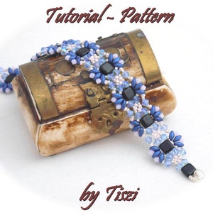 Beading Pattern, Tutorial of Beaded Bracelet Szanna With Tile and Superduo Beads, PDF ...