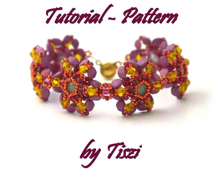Beading Pattern Tutorial for Beaded Bracelet Riza Pattern - Etsy