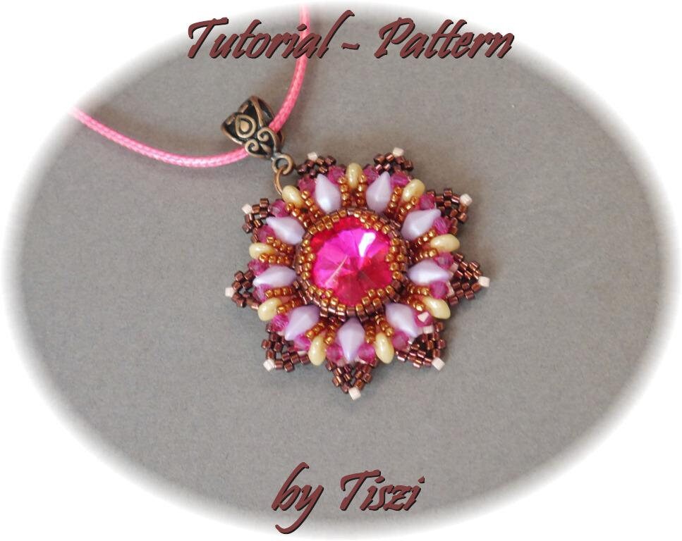 Beading Pattern, Tutorial for Beaded Pendant Inana, With Diamonduo ...