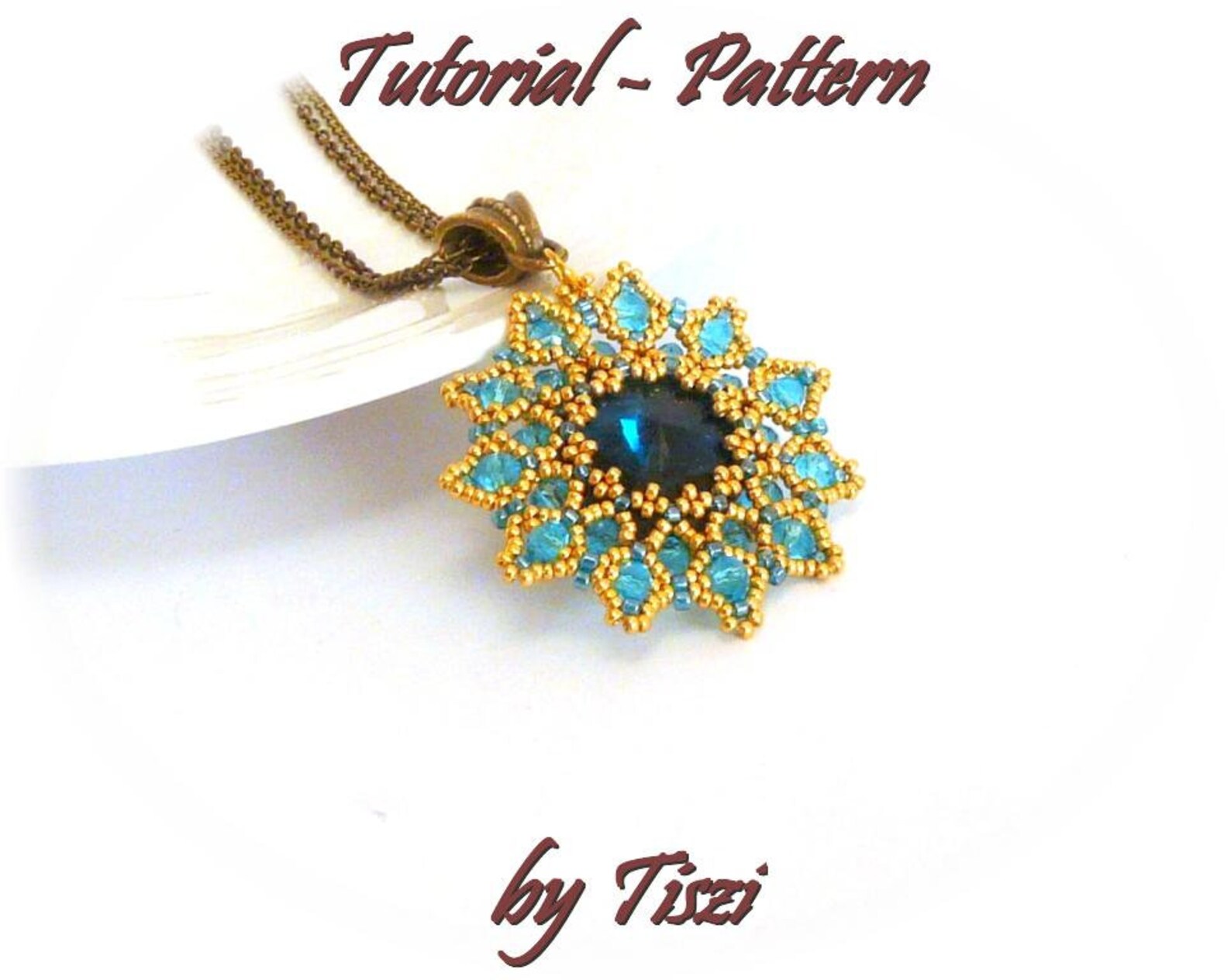 Beading Pattern, Tutorial for Beaded Pendant Meda With Rivoli and ...