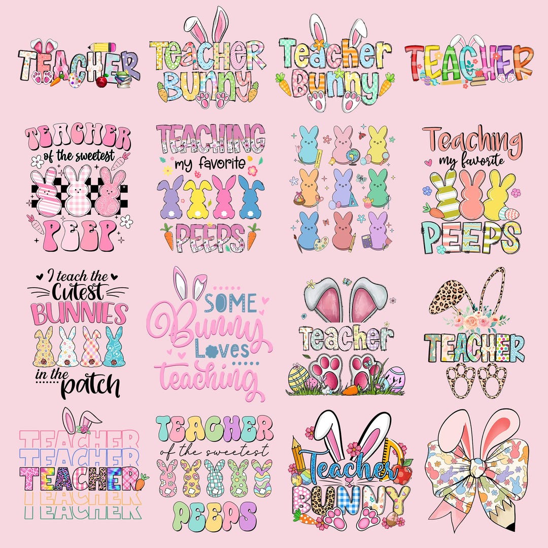 22 Png Easter Teacher Squad, Teacher Bunny Easter Png, Hoppy Teacher ...