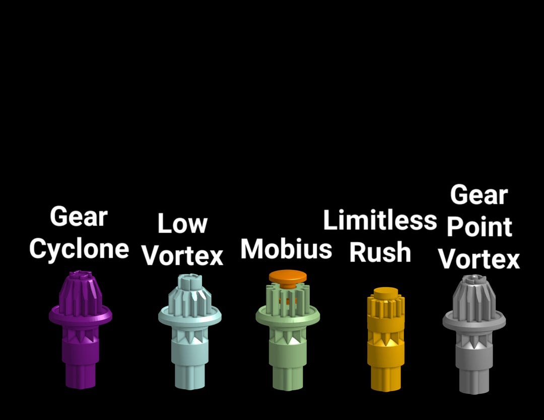 Two Black Custom Beyblade X Bits + BONUS Bit [PETG] - Etsy