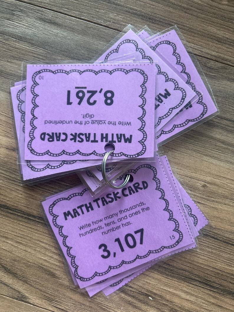 Write the Value of the Underlined Digit Math Task Cards- Teacher Task ...
