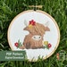 Highland Cow Hand Embroidery PDF Pattern Digital Download - All Skill ...