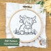Highland Cow Hand Embroidery PDF Pattern Digital Download - All Skill ...