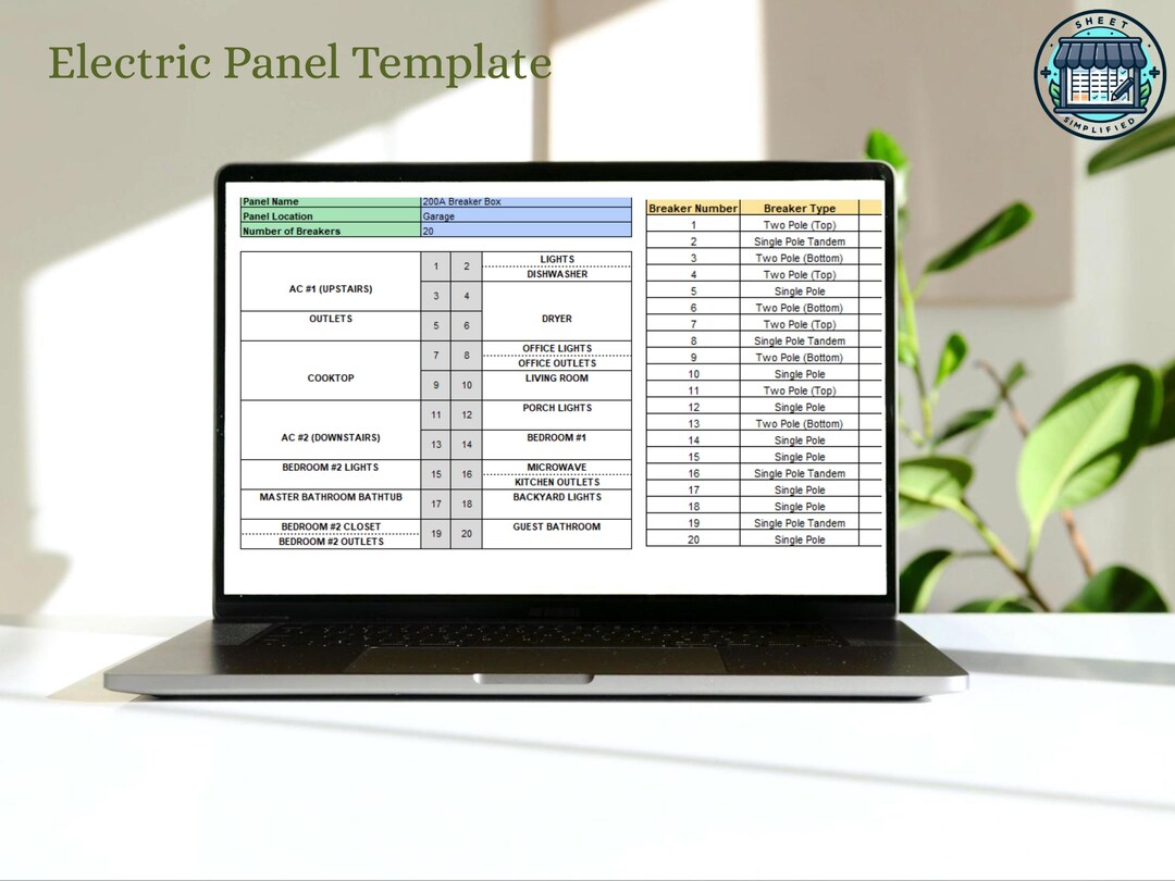 Electrical Panel Labeling Template - Etsy