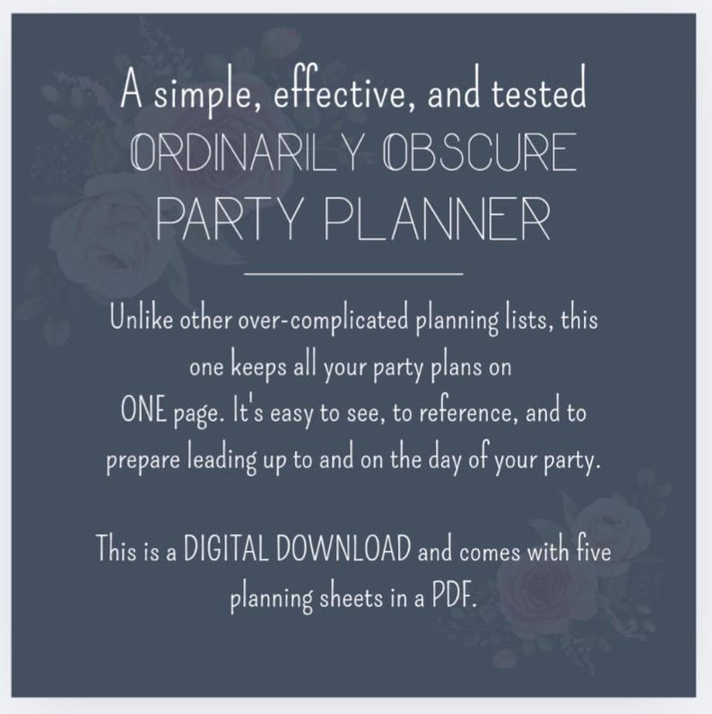 Simple Party Planning Printable, Guest List Tracker, Party Planning ...