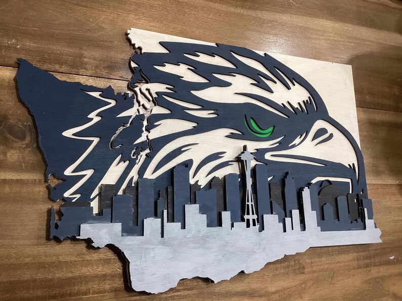 Handcrafted Seahawks Inspired Decor – Painted Wood Art for 12th Man - Etsy