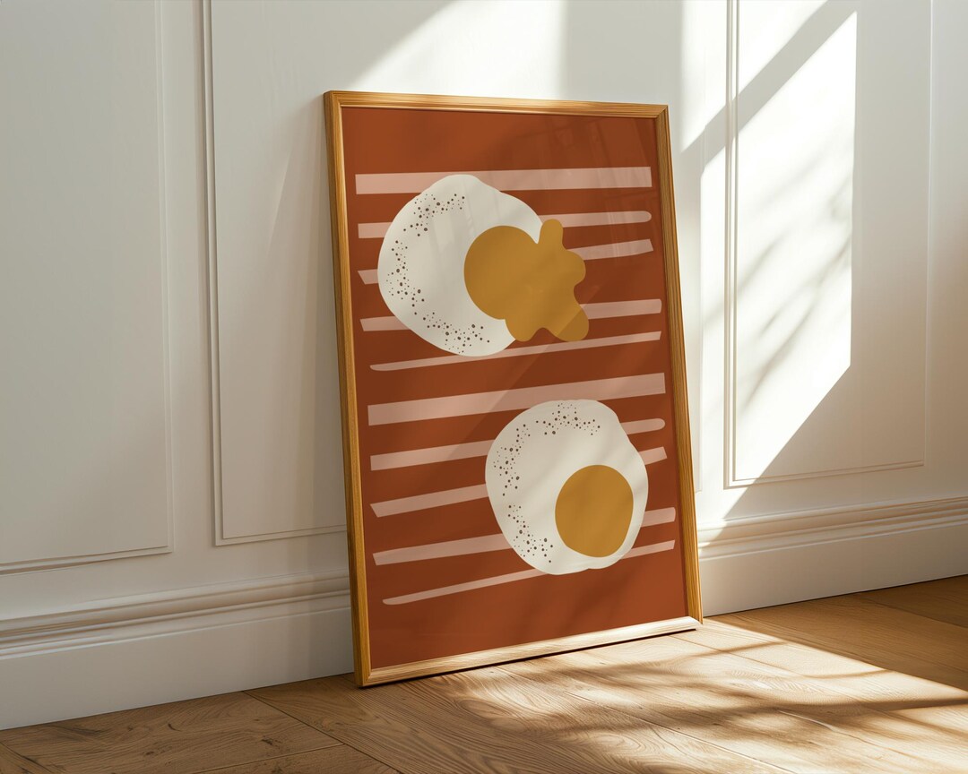 Downloadable Fried Egg Poster: Printable Digital Design - Abstract Art ...