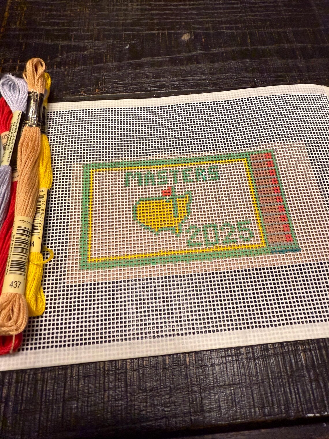 Masters 2025 Needlepoint Canvas – Hand-painted 13 Mesh Matchbox Design ...