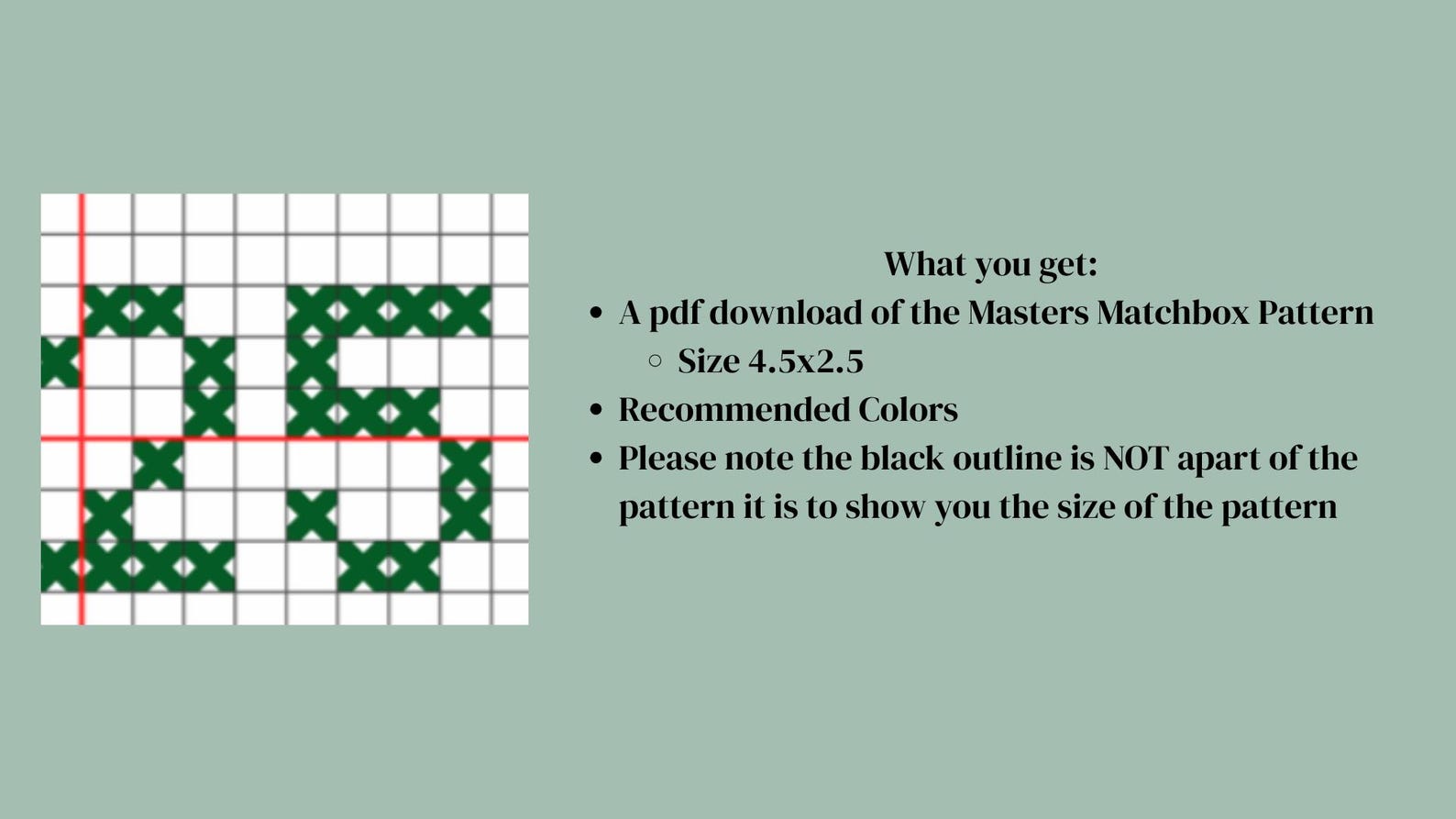 Masters Golf Matchbox Needlepoint Pattern: Sporty DIY (PDF Download) - Etsy