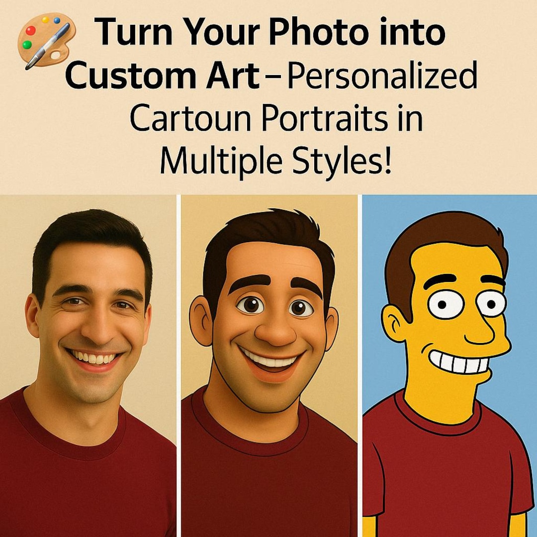 Custom Cartoon Portrait From Photo – Pixar, Simpsons, Caricature & More ...