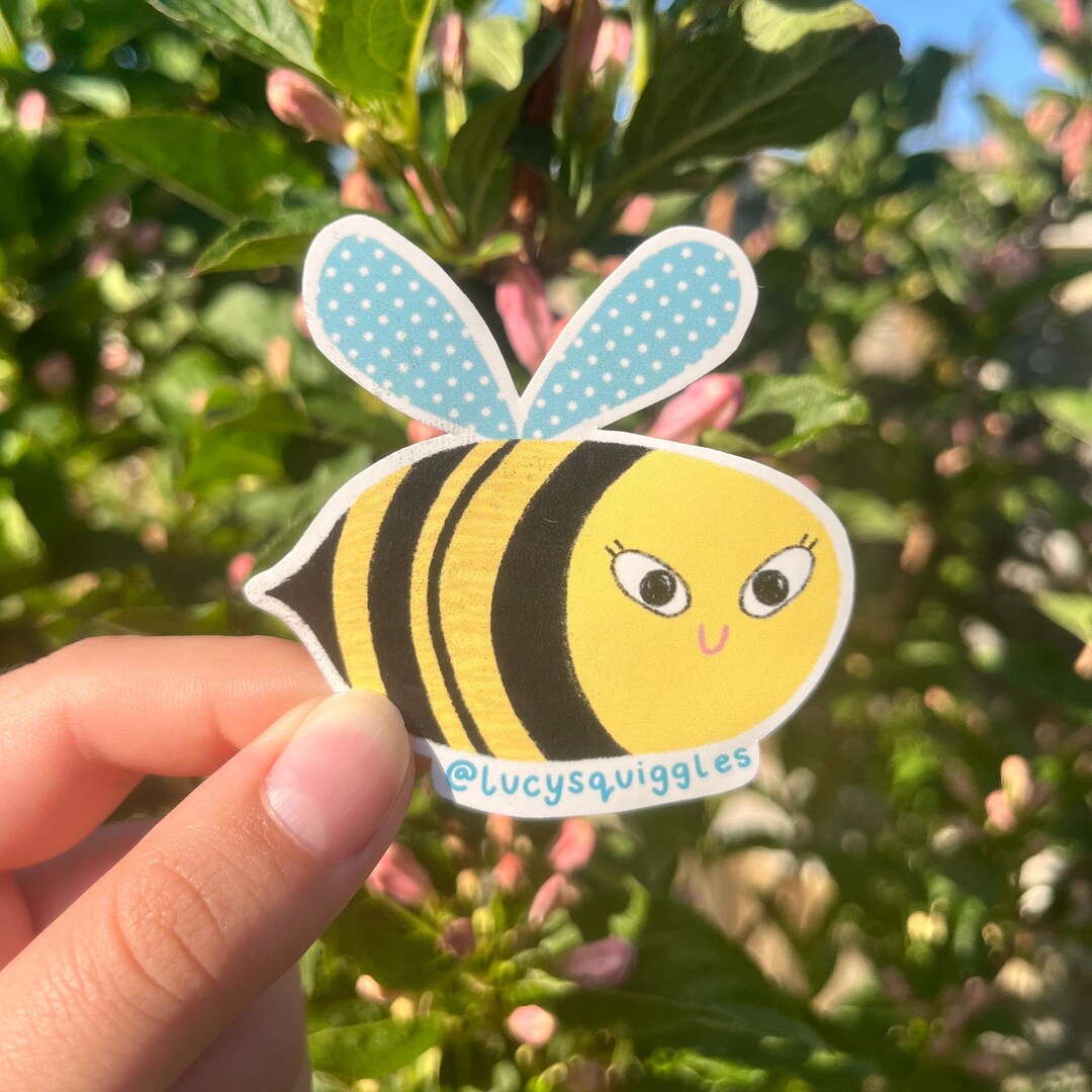Bumblebee Sticker With Polka Dot Wings - Etsy