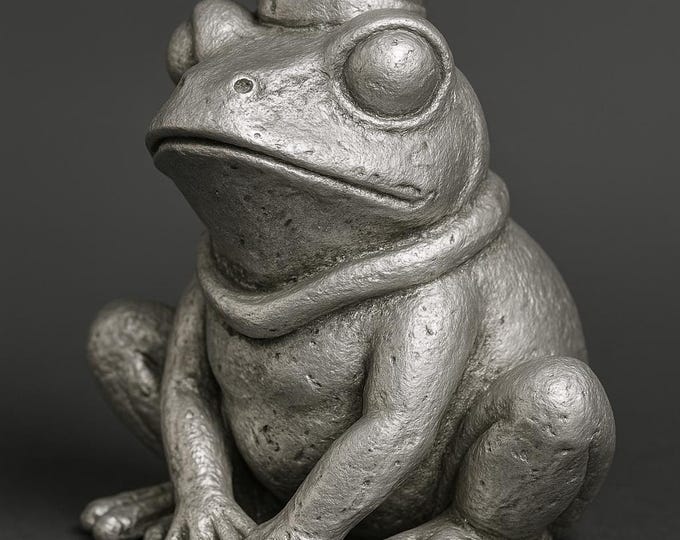 Cast Aluminum Prince Frog Statue – Royal Toad Sculpture for Fairy Tale ...