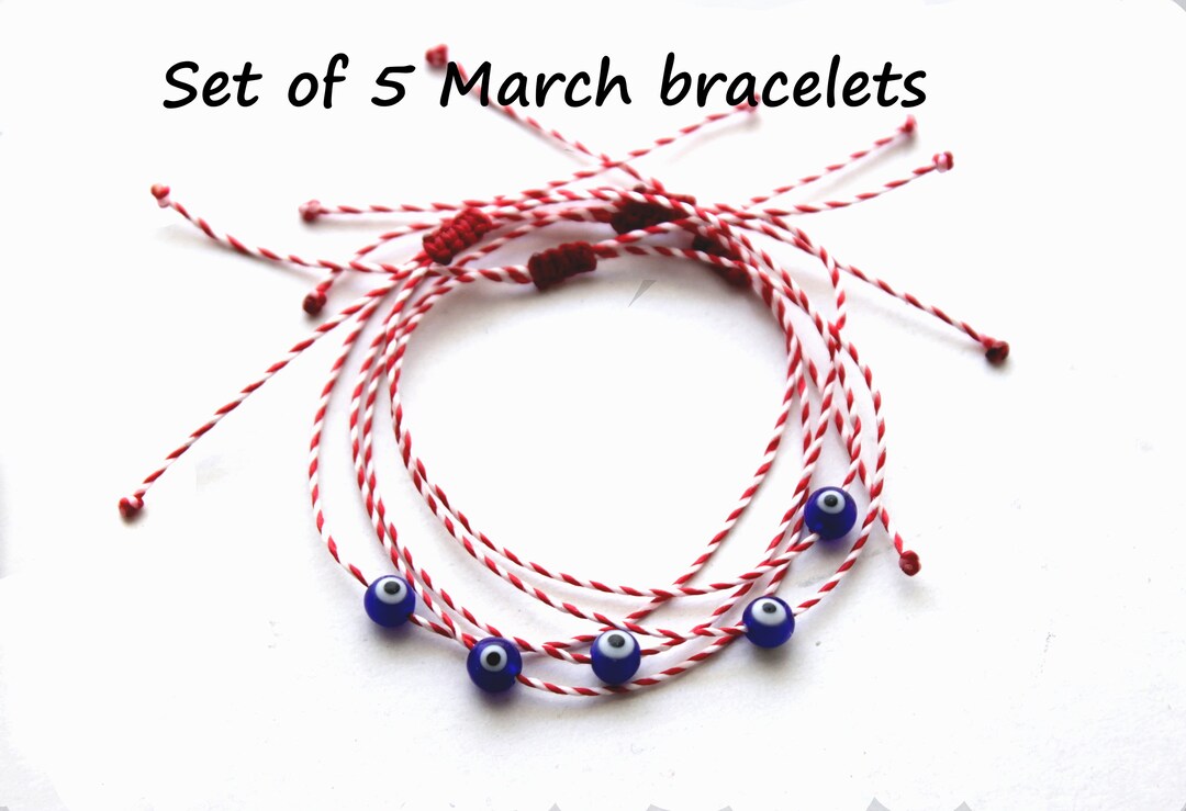 Set of 5 Martis Bracelets, March Bracelet, Martaki, Traditional Greek ...