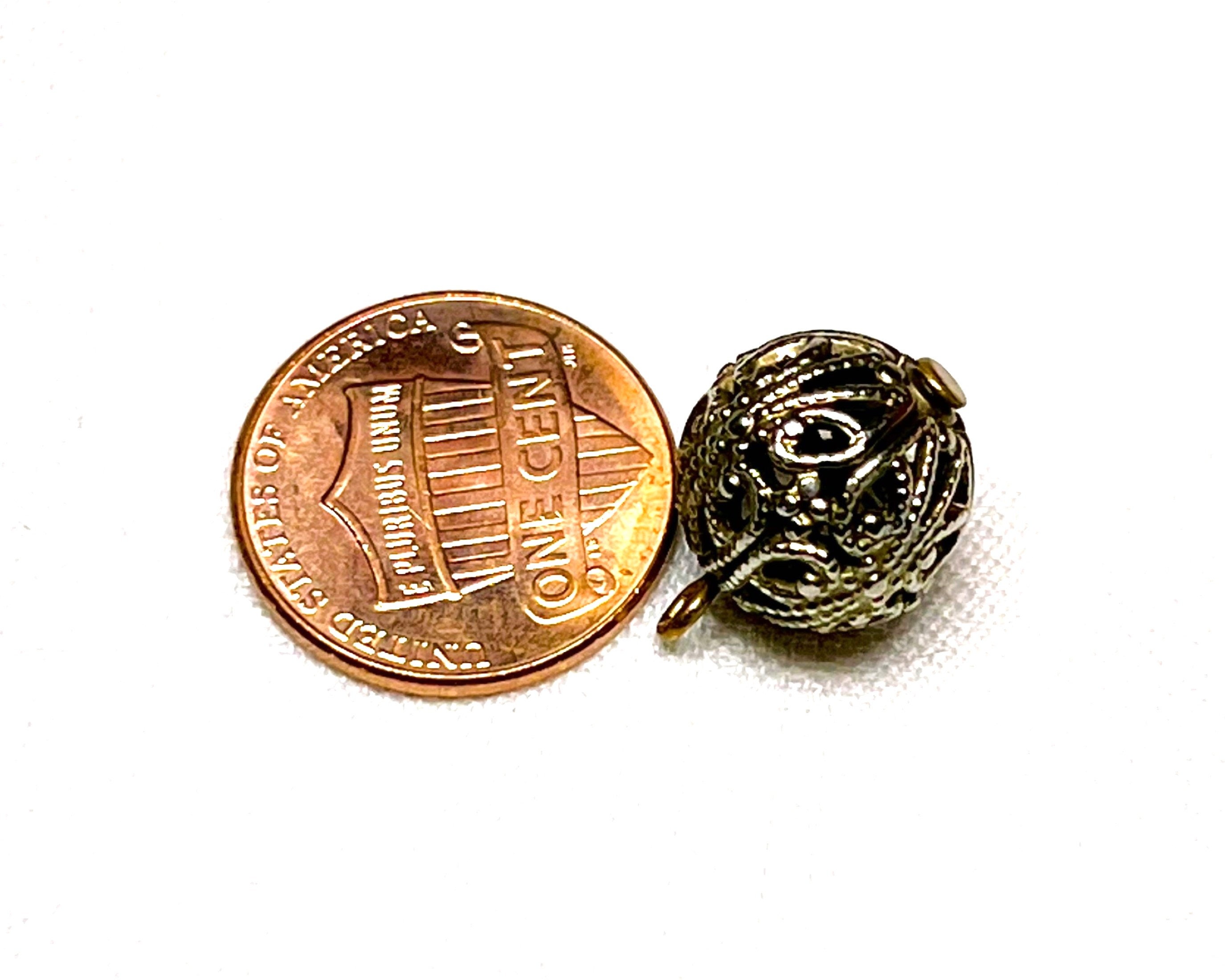 Antique Pin Shank Metal Ball Shaped Buttons, Set of 4 Matching Buttons ...