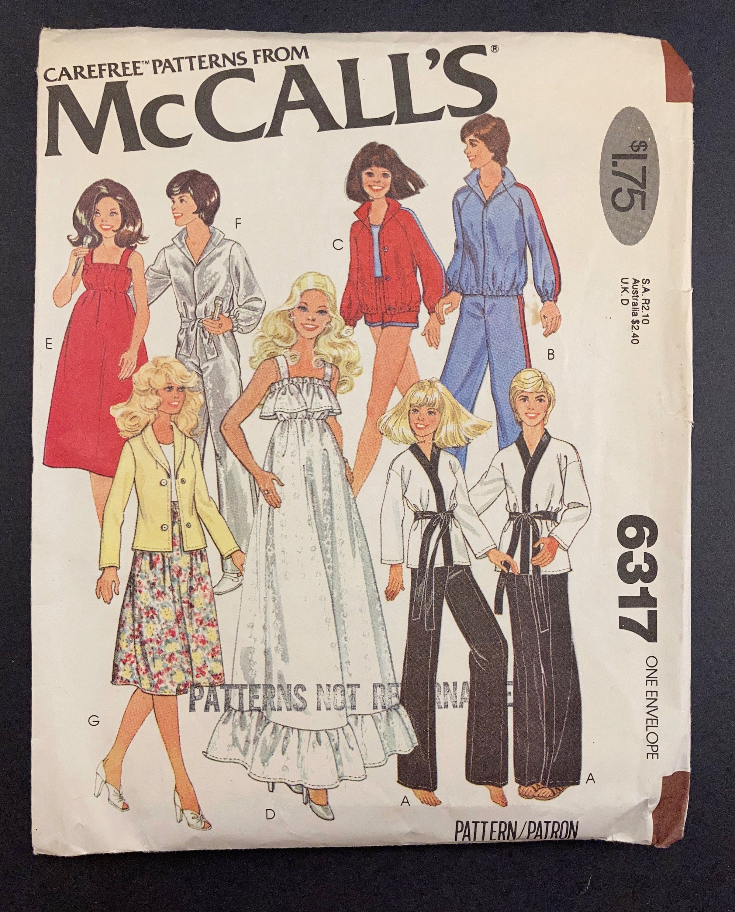 Vintage Doll Clothing Sewing Pattern 1970s I Vintage Mccalls Pattern ...