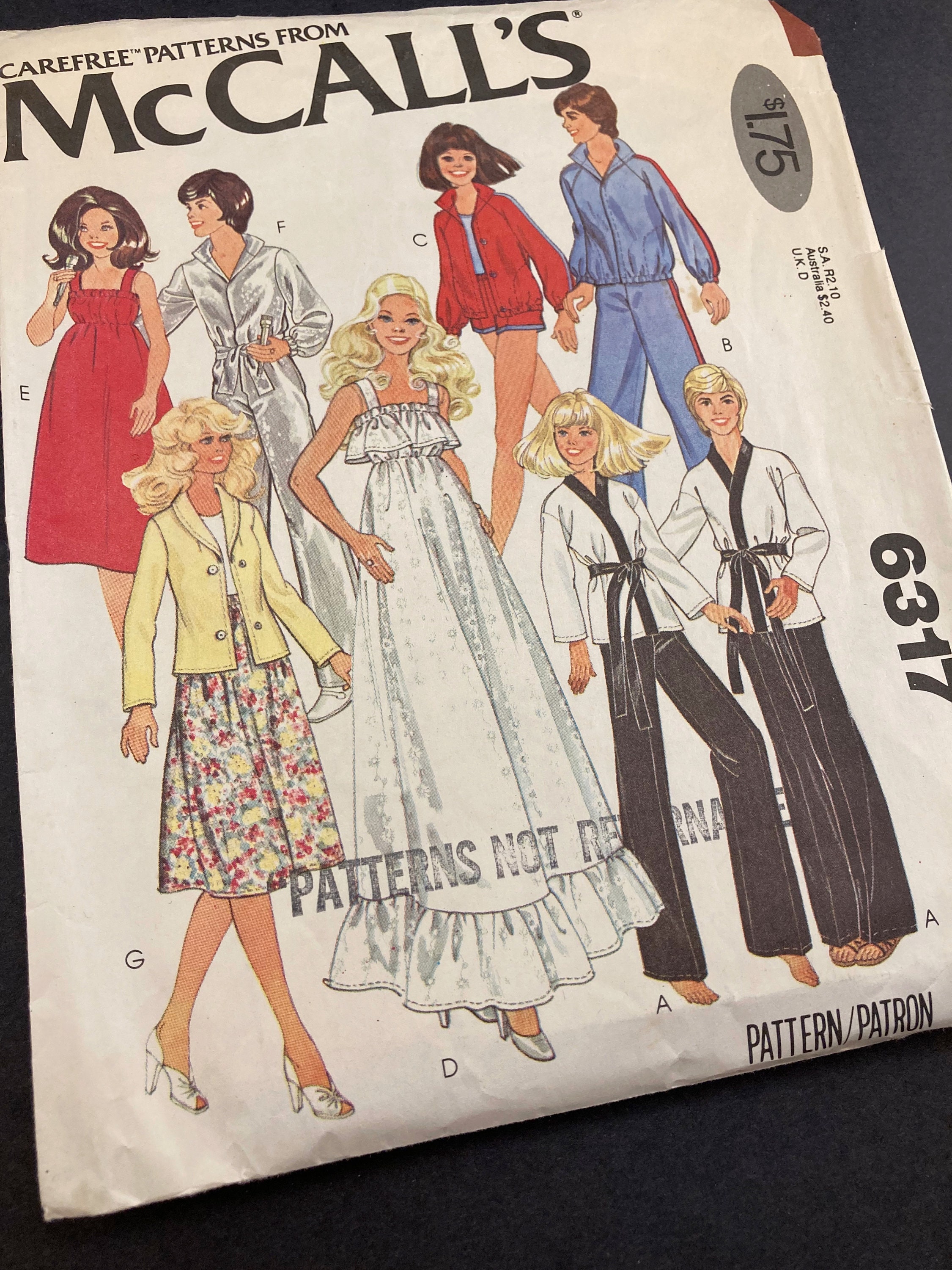 Vintage Doll Clothing Sewing Pattern 1970s I Vintage Mccalls Pattern ...