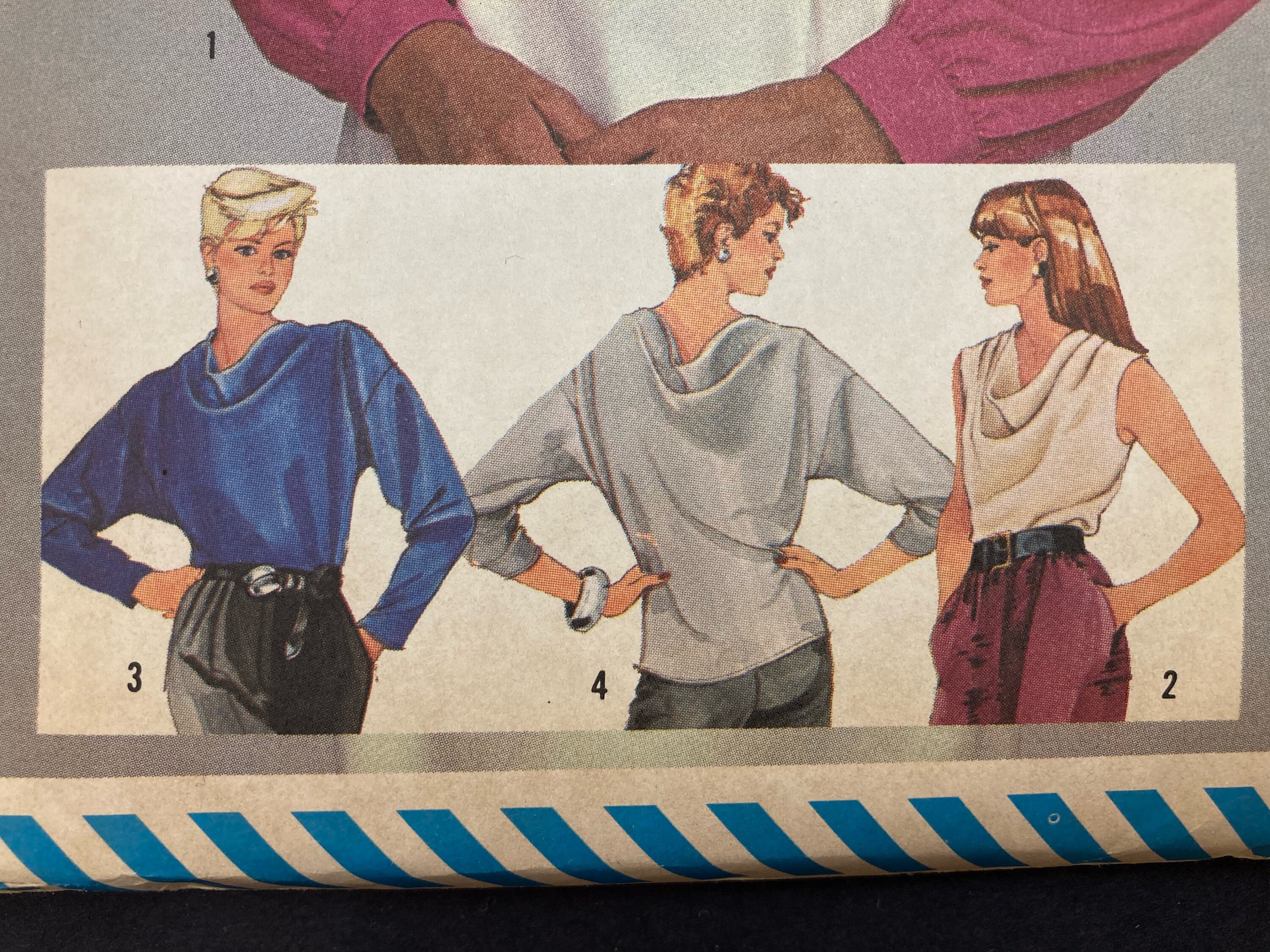 Peasant Blouse Sewing Pattern With Cowl Neck & Dolman Sleeve I 1980s ...