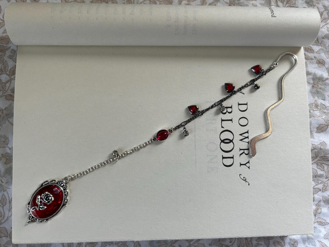 Silver and Red Bookmark With Charms - Etsy