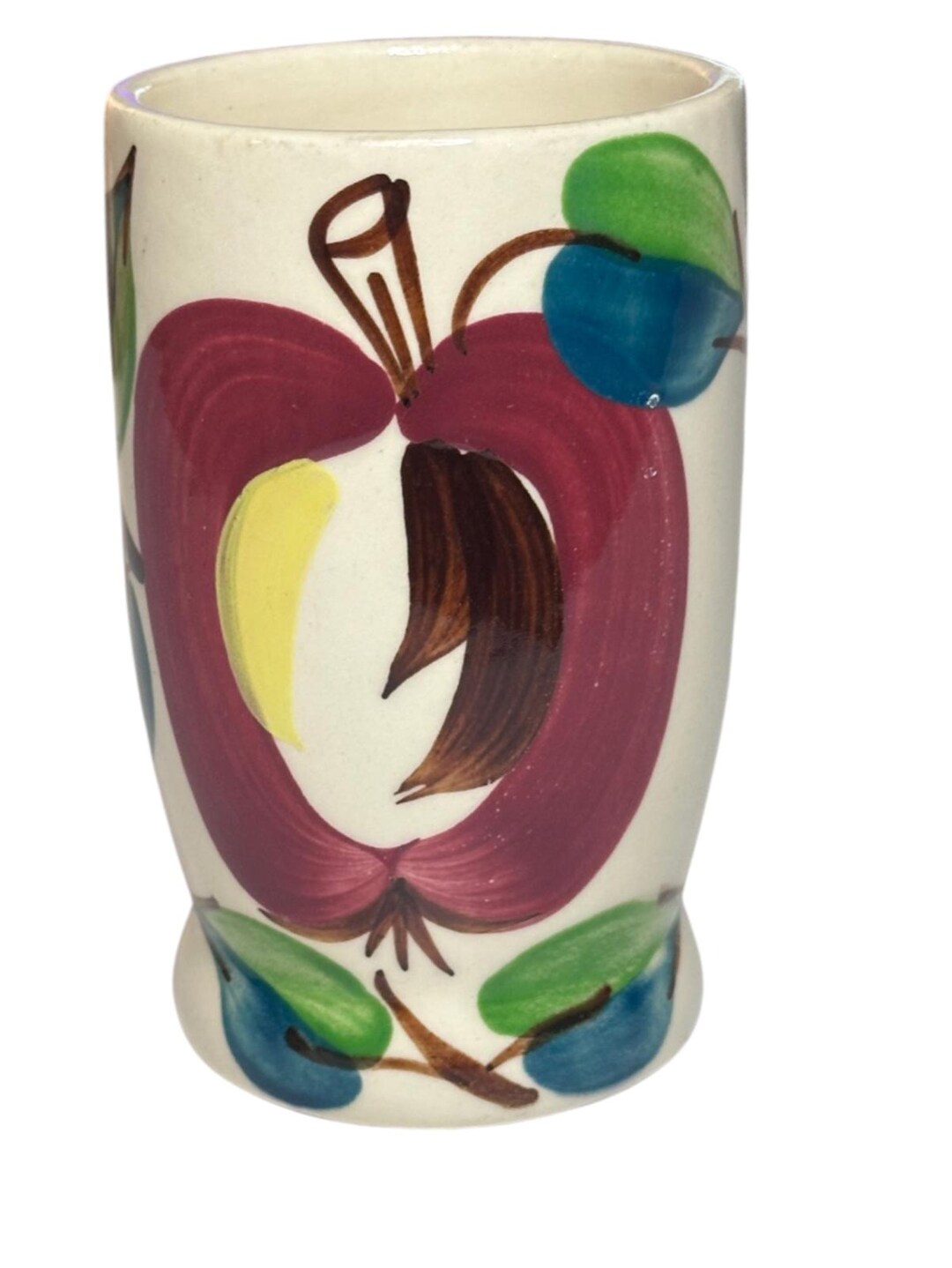 Vintage Puritan Pottery Ceramic Tumbler Apple Pattern Handpainted USA 4 ...